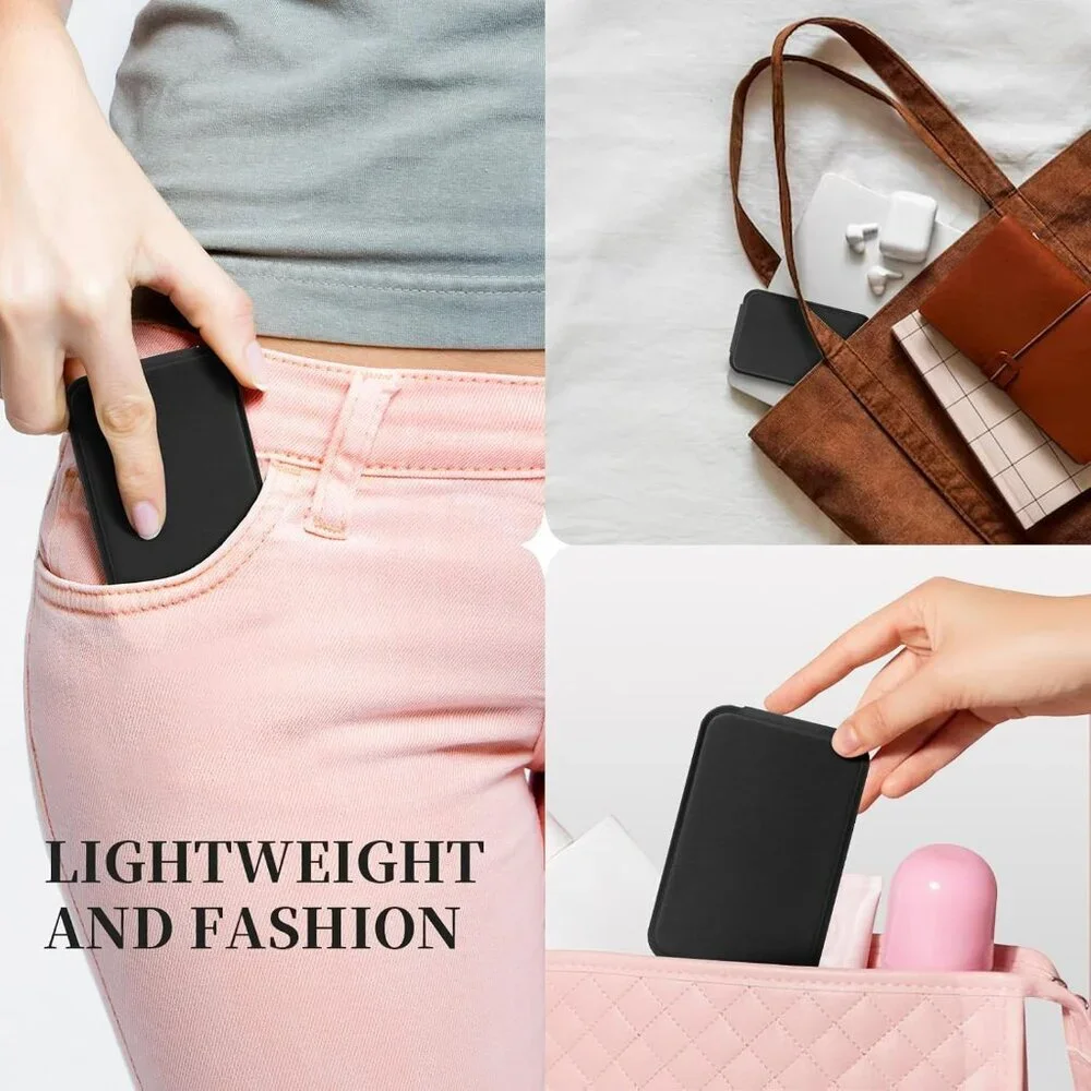 Other | Mini Folding Mirror Portable Travel Pu Portable Adjustable ...